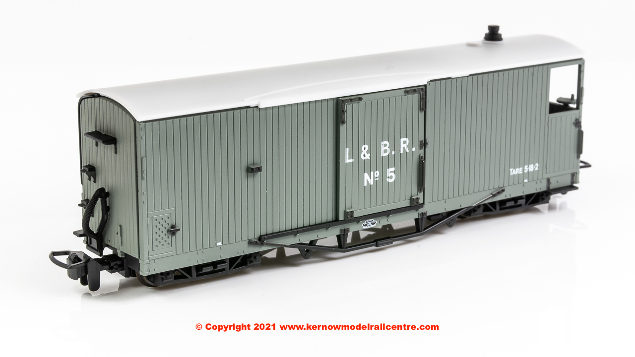GR240AO Peco L&B 8 Ton Bogie Goods Brake Van number 5 L&B Grey
