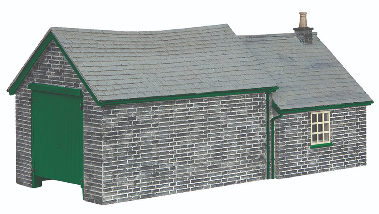 44-1007G Bachmann Scenecraft Stone Shed and Store Green