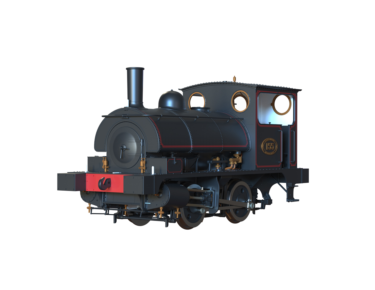 E1040S Clark Railworks L&Y Class 21 Pug No.155 L&Y Lined Black