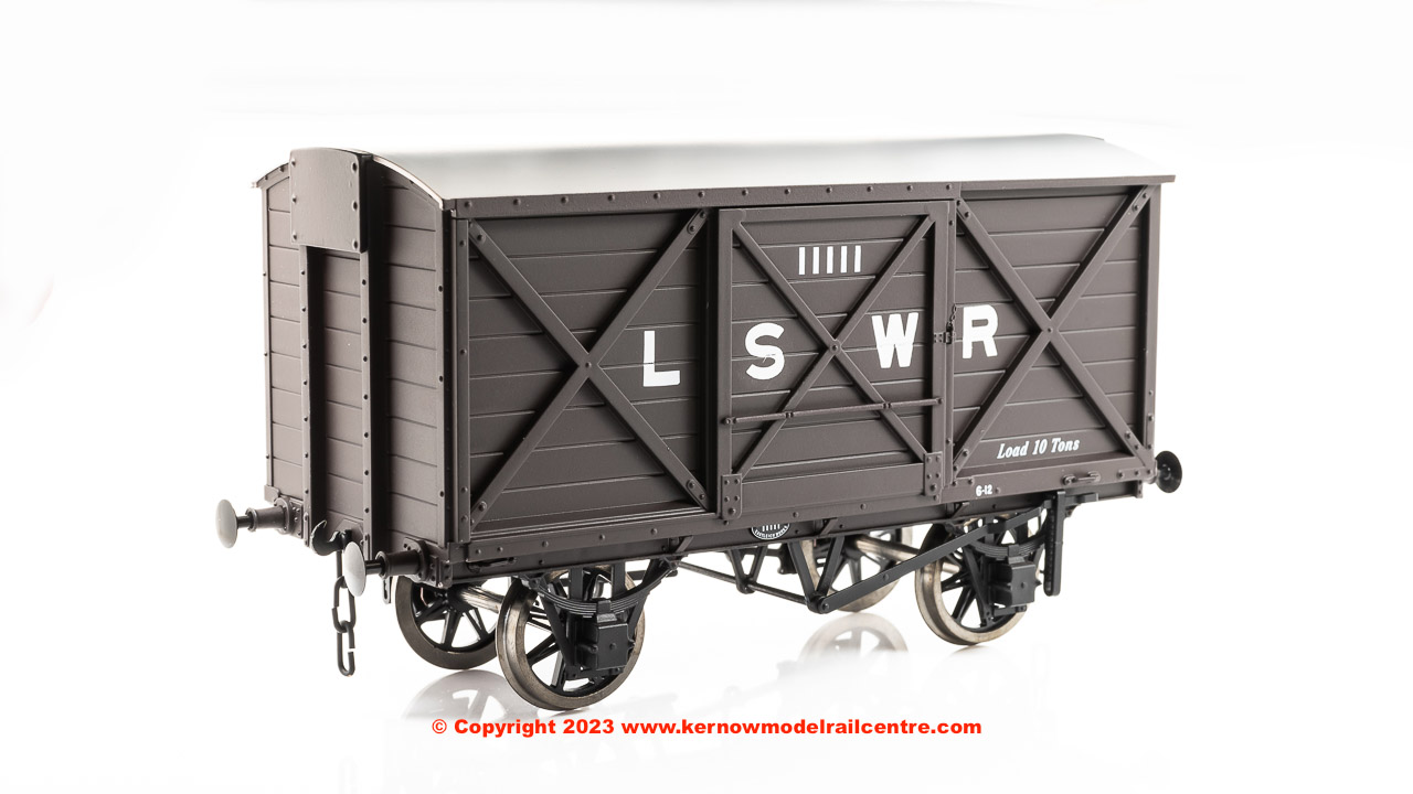 K7010A Kernow Models LSWR Diag 1410 Covered Van - LSWR Brown