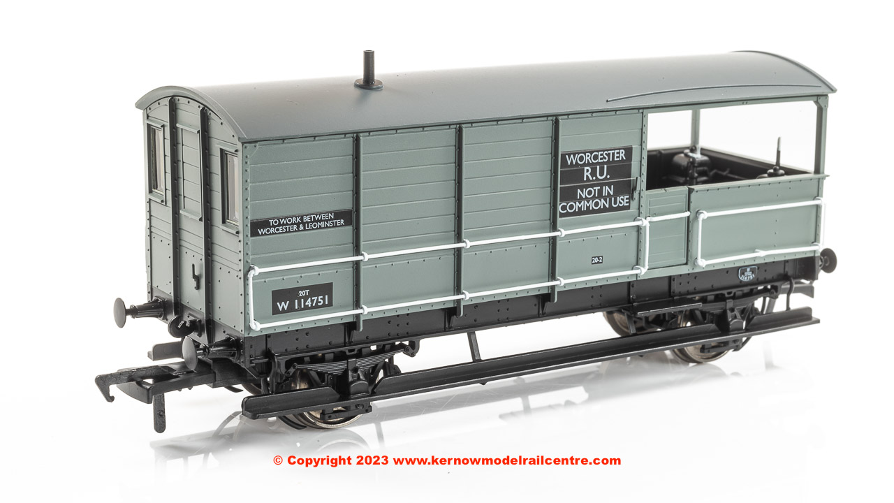 918007 WSL Rapido GWR Dia.AA20 Toad Brake Van W114751 BR Grey