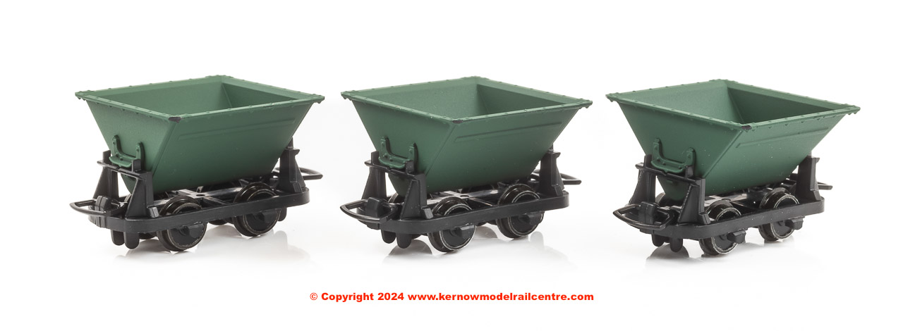 GR333 Peco Hudson V Skip Wagons - Green