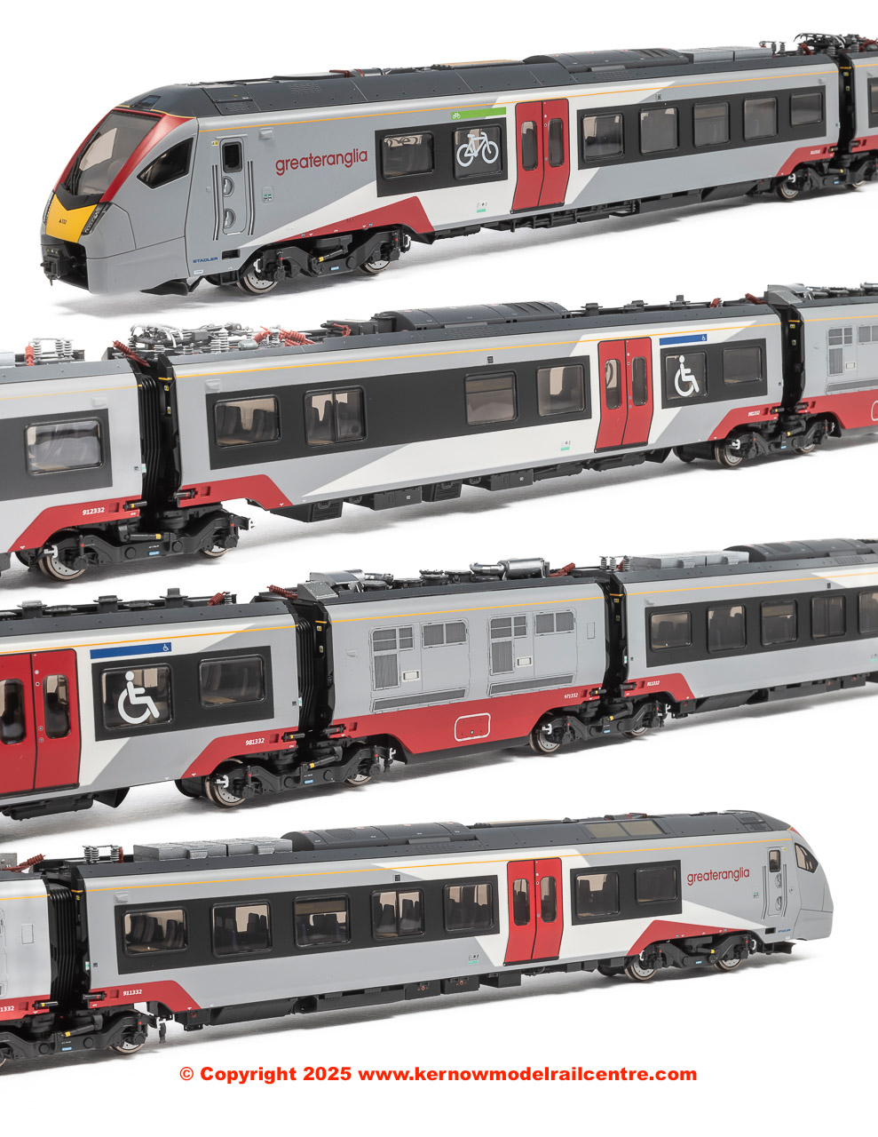 R3963A WSL Hornby Great Anglia Class 755 Flirt 3 Car Train Pack