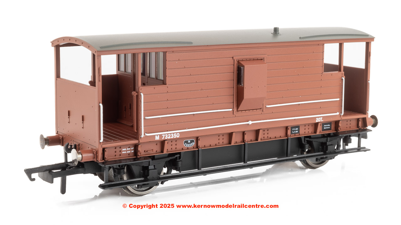 R60286 Hornby LMS 20 Ton Brake Van number 732350 - BR Brown