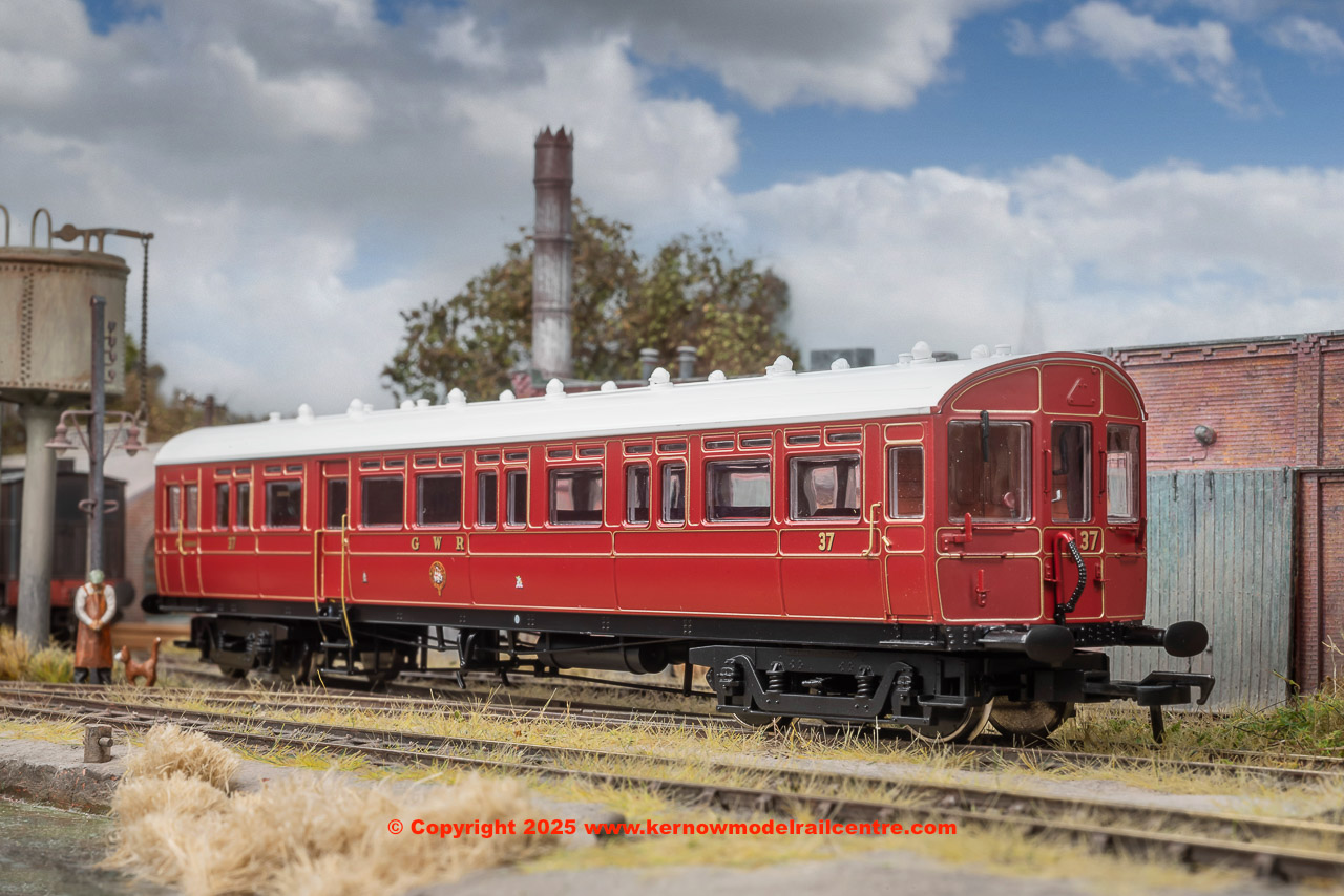 4P-004-001S Dapol GWR Autocoach 37 GWR Lined Crimson Lake